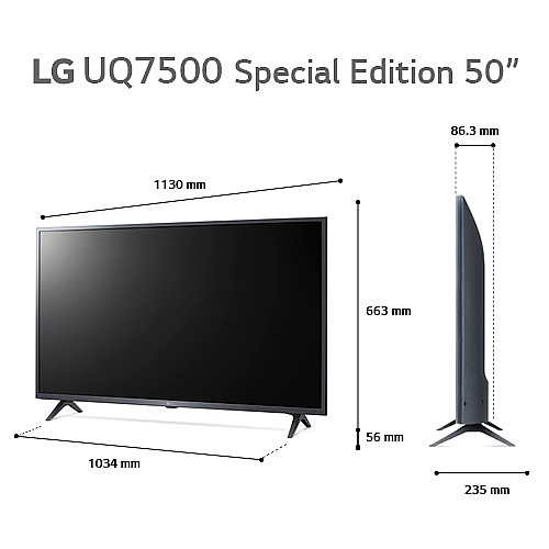 טלוויזיה LG UHD בגודל 50 אינץ' UQ7500 SPECIAL EDITION ברזולוציית 4K דגם ...