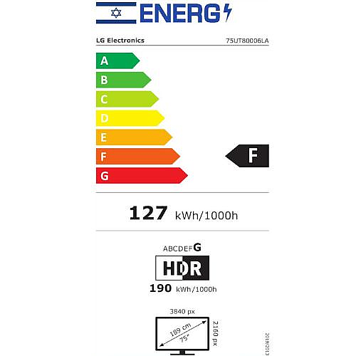 טלוויזיה חכמה ''75 4K UHD מבית LG אל ג'י דגם 75UT80006LA | X-PRESS