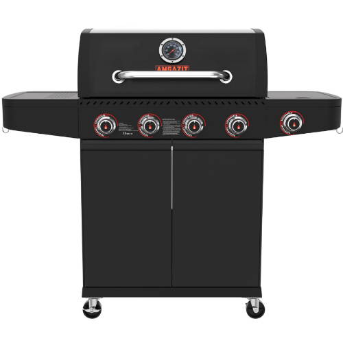גריל גז 5 מבערים כולל כירת צד מבית AMGAZIT אמגזית דגם BLACK TORCH 34079 ...